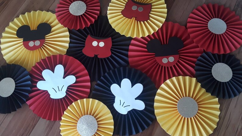 Mickey Mouse Paper Rosettes/ mickey mouse backdrop/ mickey | Etsy