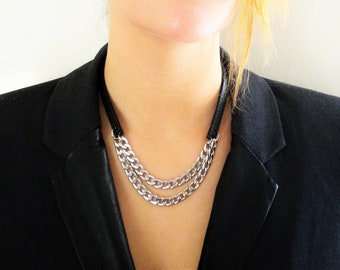 Leather and Chain | Etsy