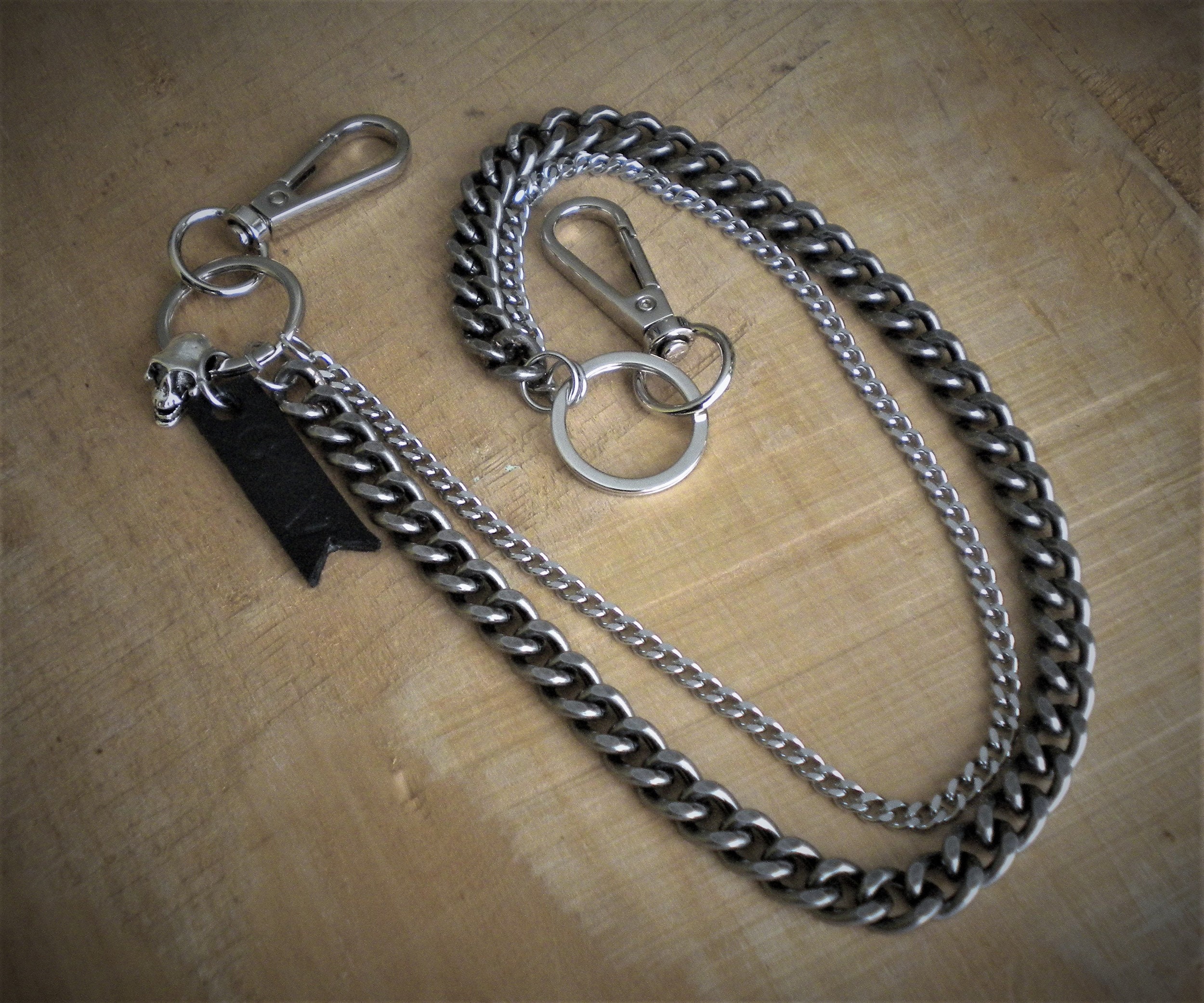 2-row Skull Men's Trouser Chain Gunmetal Pocket Chain - Etsy