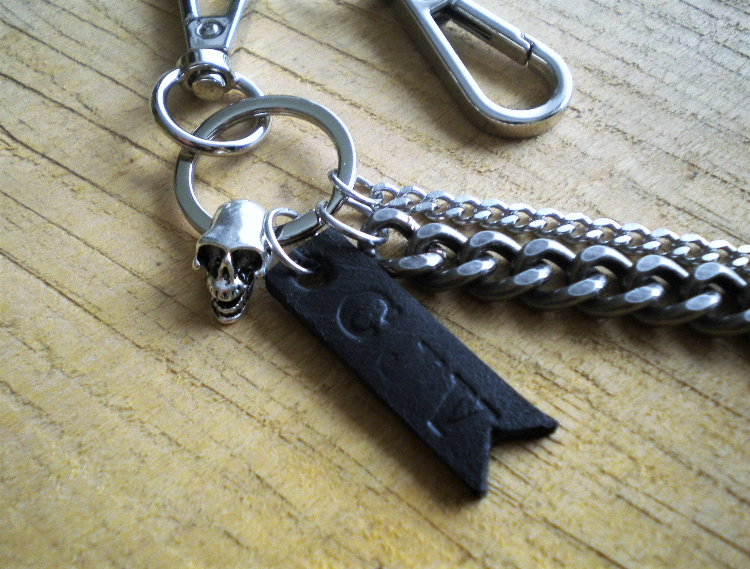 2-row Skull Men's Trouser Chain Gunmetal Pocket Chain - Etsy