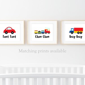 Train Numbers Print Cute Nursery Wall Art Decor Boys Kids Toddler ...