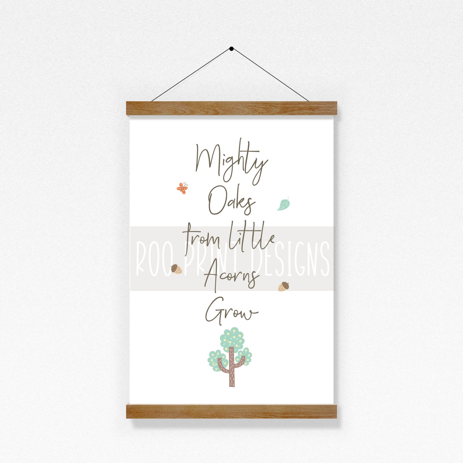 Mighty Oaks From Little Acorns Grow Art Print Inspirational Nursery ...