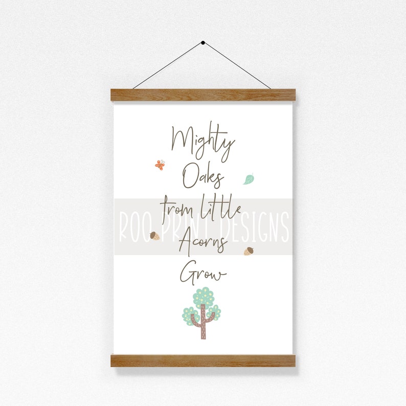 Mighty Oaks From Little Acorns Grow Art Print Inspirational | Etsy