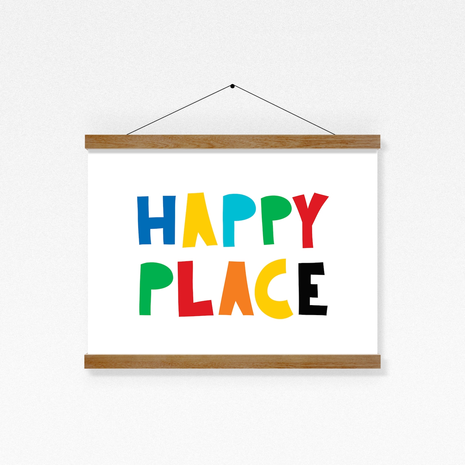 Happy Place Art Print Playroom Word Art Bright Toddlers Boys - Etsy