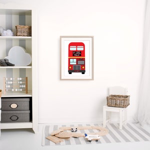 Red Bus Personalised Print London Bus Name Poster Double Decker Wall ...