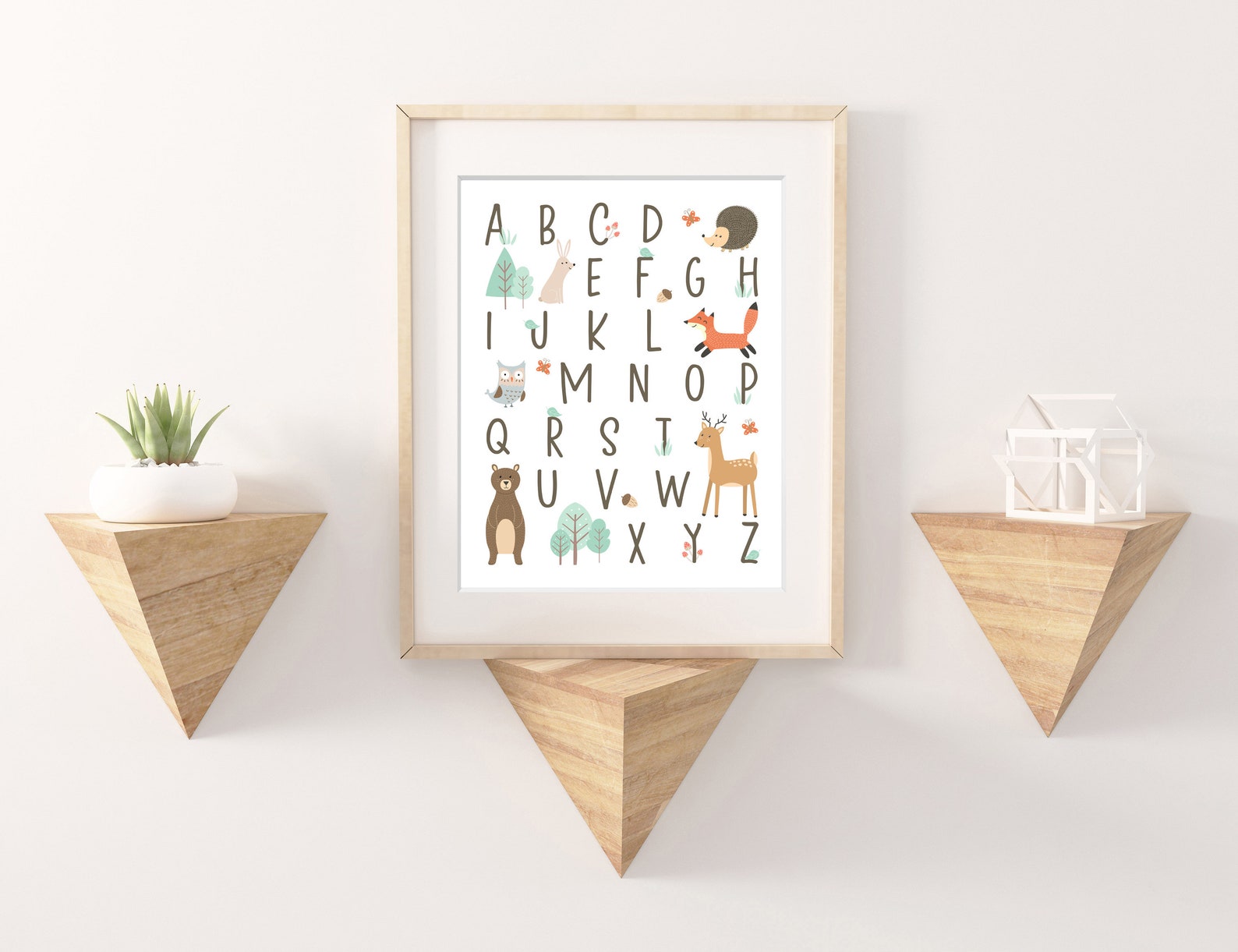 Woodland Alphabet Print Forest Animal ABC Boy Girl Kids - Etsy UK