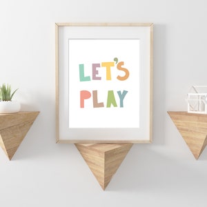 Let's Play Print Playroom Word Art Colourful Toddlers Boys Girls Kids ...