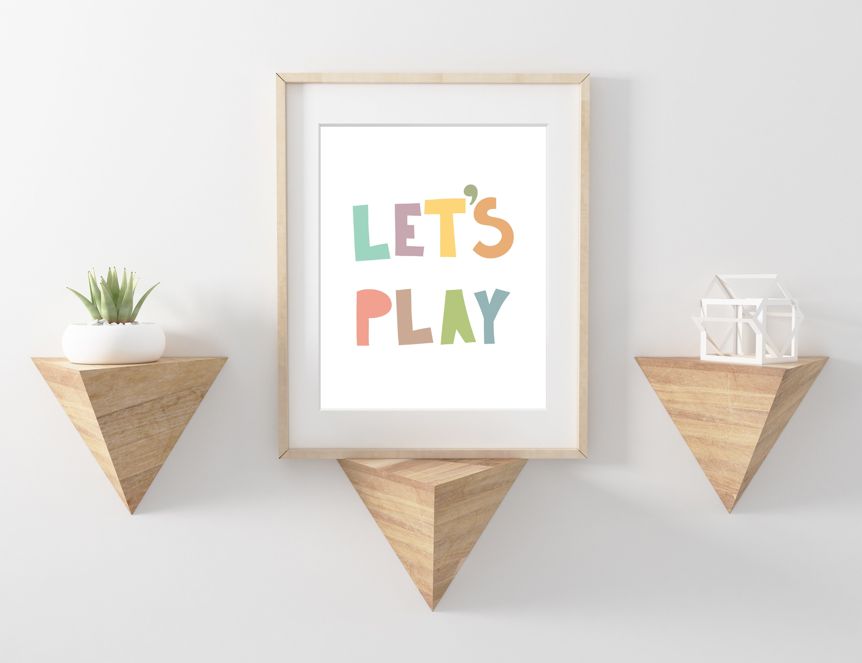 Let's Play Print Playroom Word Art Colourful Toddlers Boys Girls Kids ...