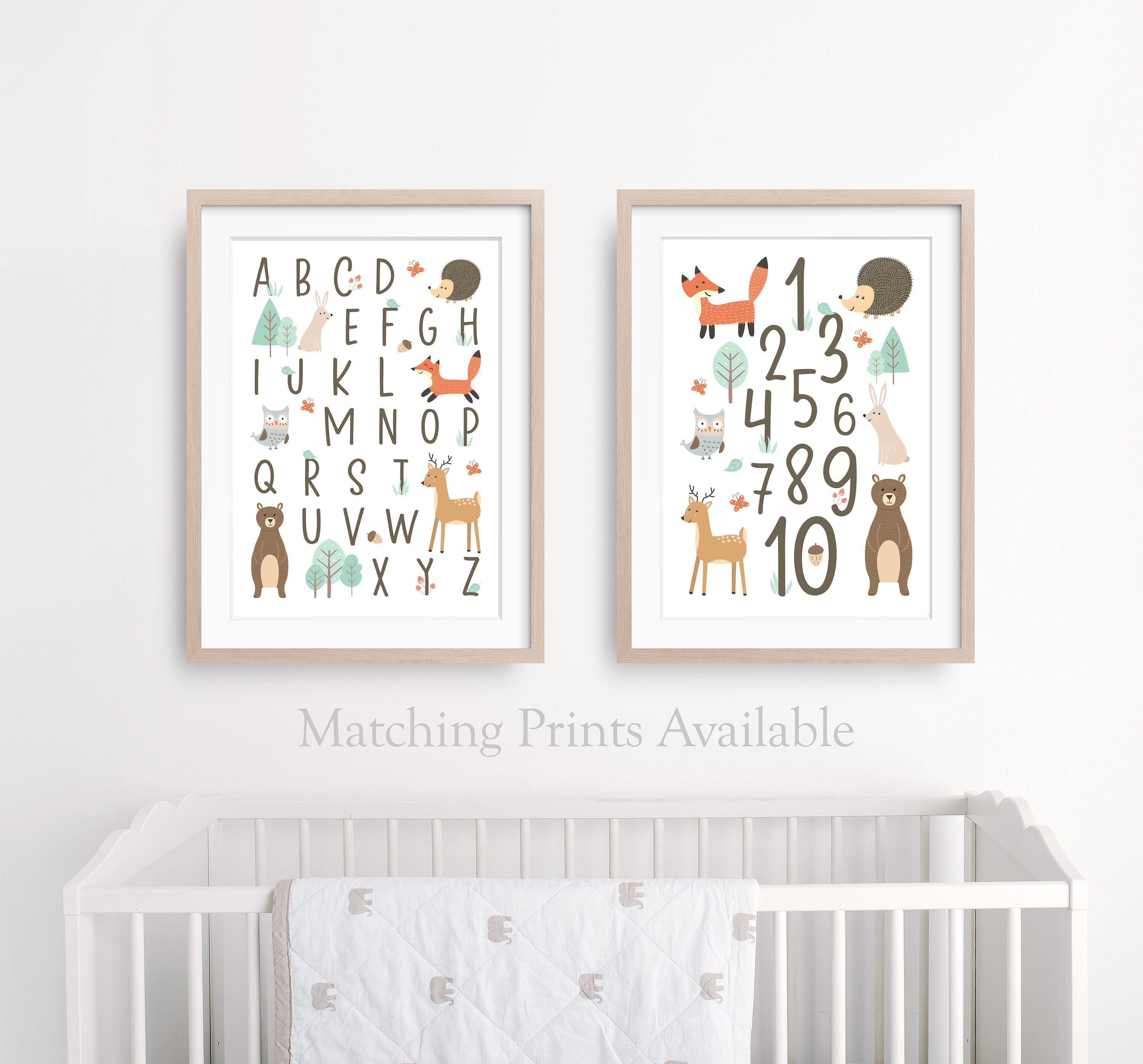 Woodland Numbers Print Forest Animal Number Wall Art Boy Girl - Etsy UK