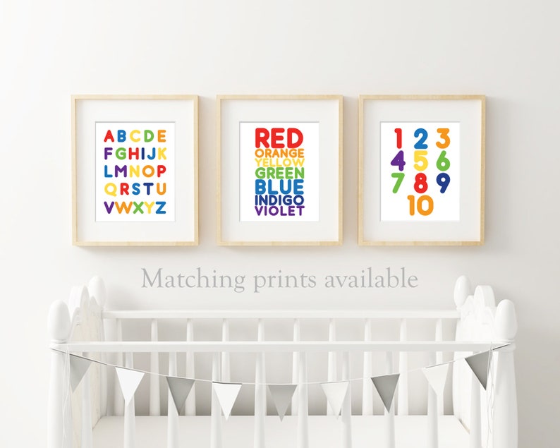 Rainbow Colours Word Art Print Rainbow Playroom Toddler Wall | Etsy