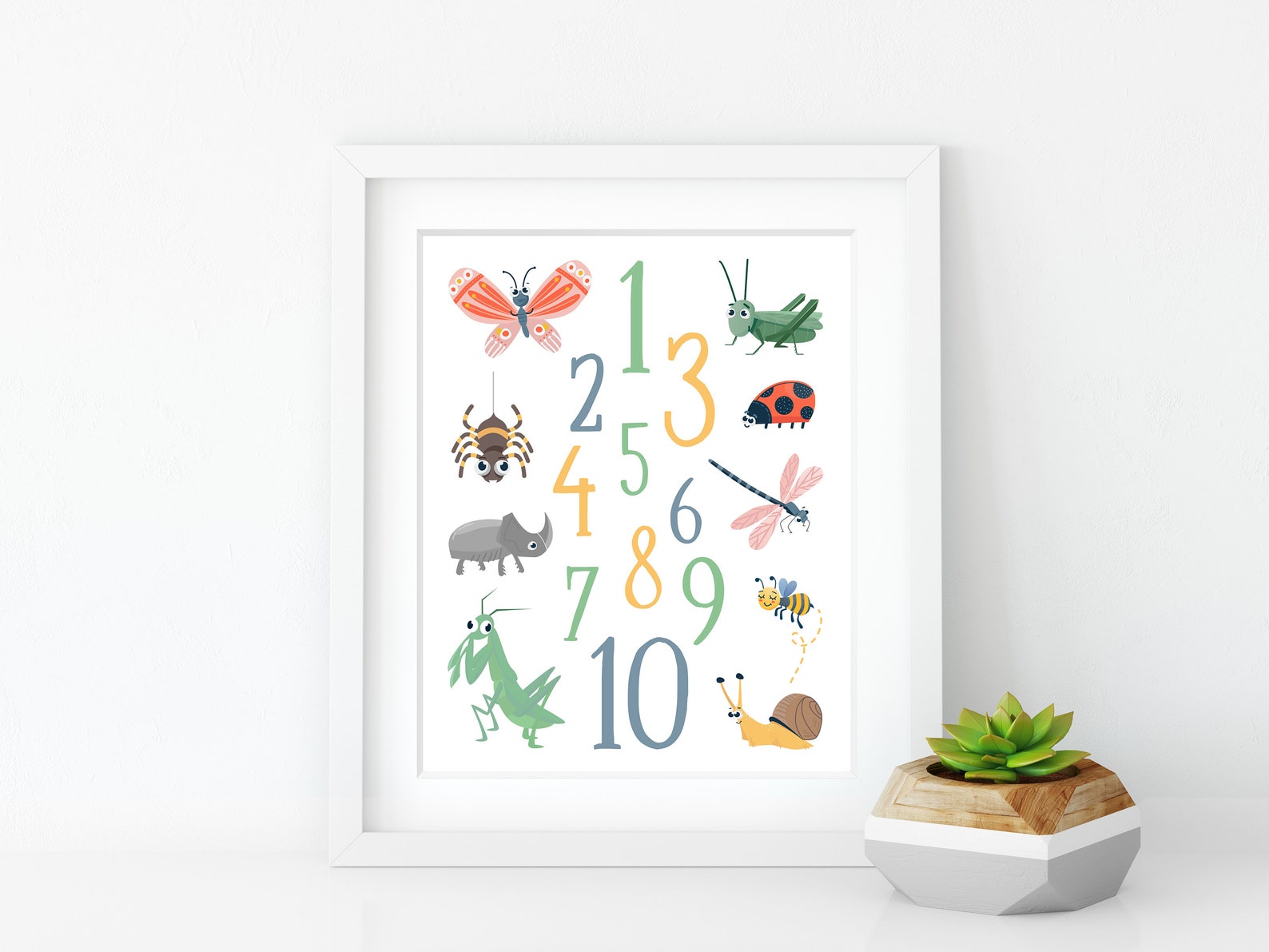 Cute Bug Insect Numbers Print Toddler Counting Wall Art | Etsy
