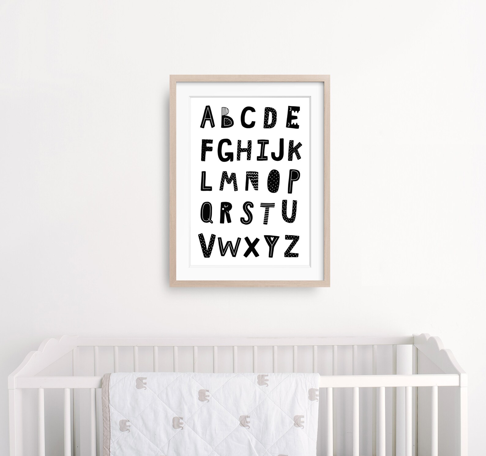 Monochrome Scandi Alphabet Print Boys Girls Kids Toddler | Etsy