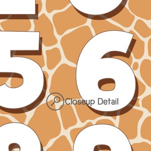 Giraffe Number Print Kids Counting Playroom Wall Art Neutral ...