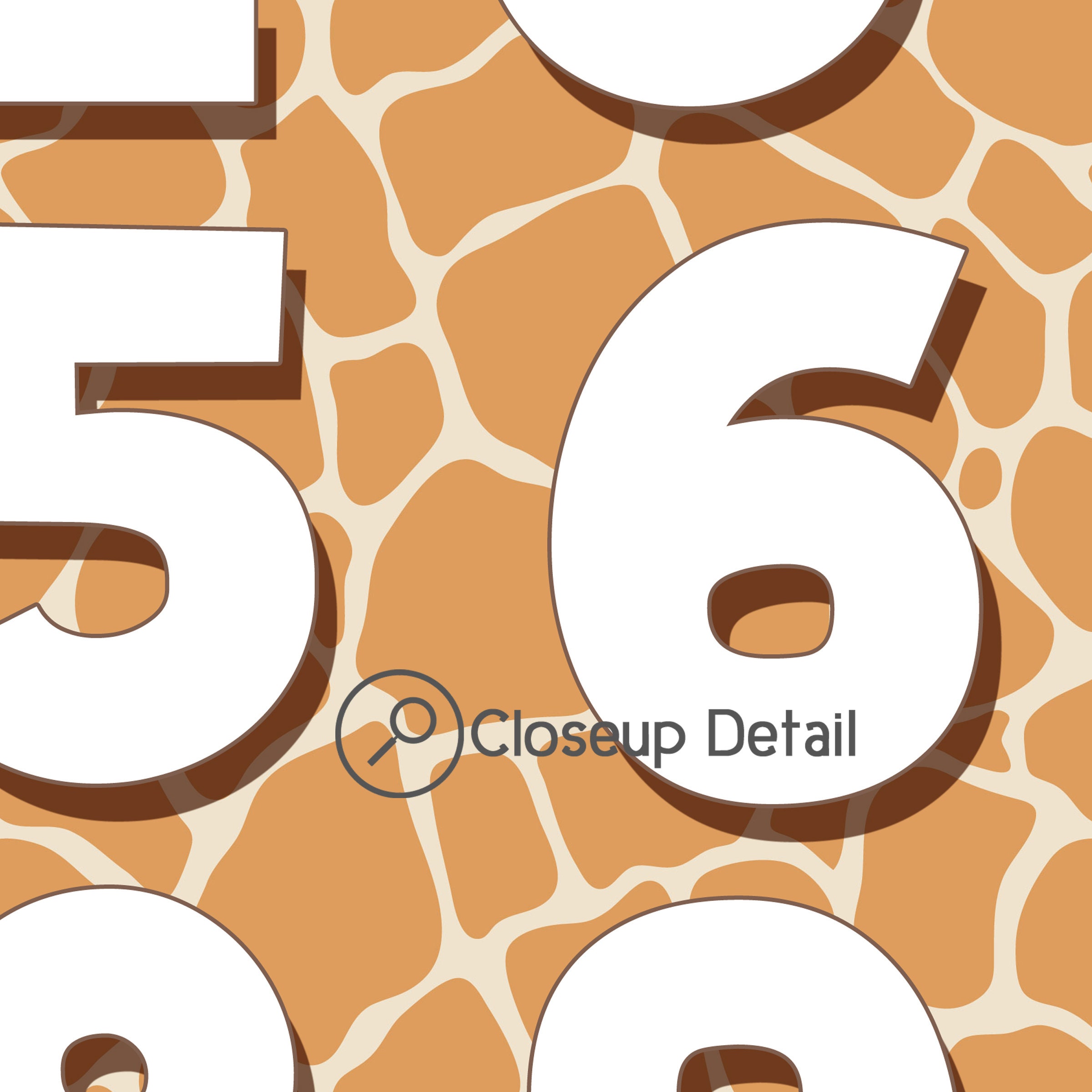 Giraffe Number Print Kids Counting Playroom Wall Art Neutral - Etsy Canada