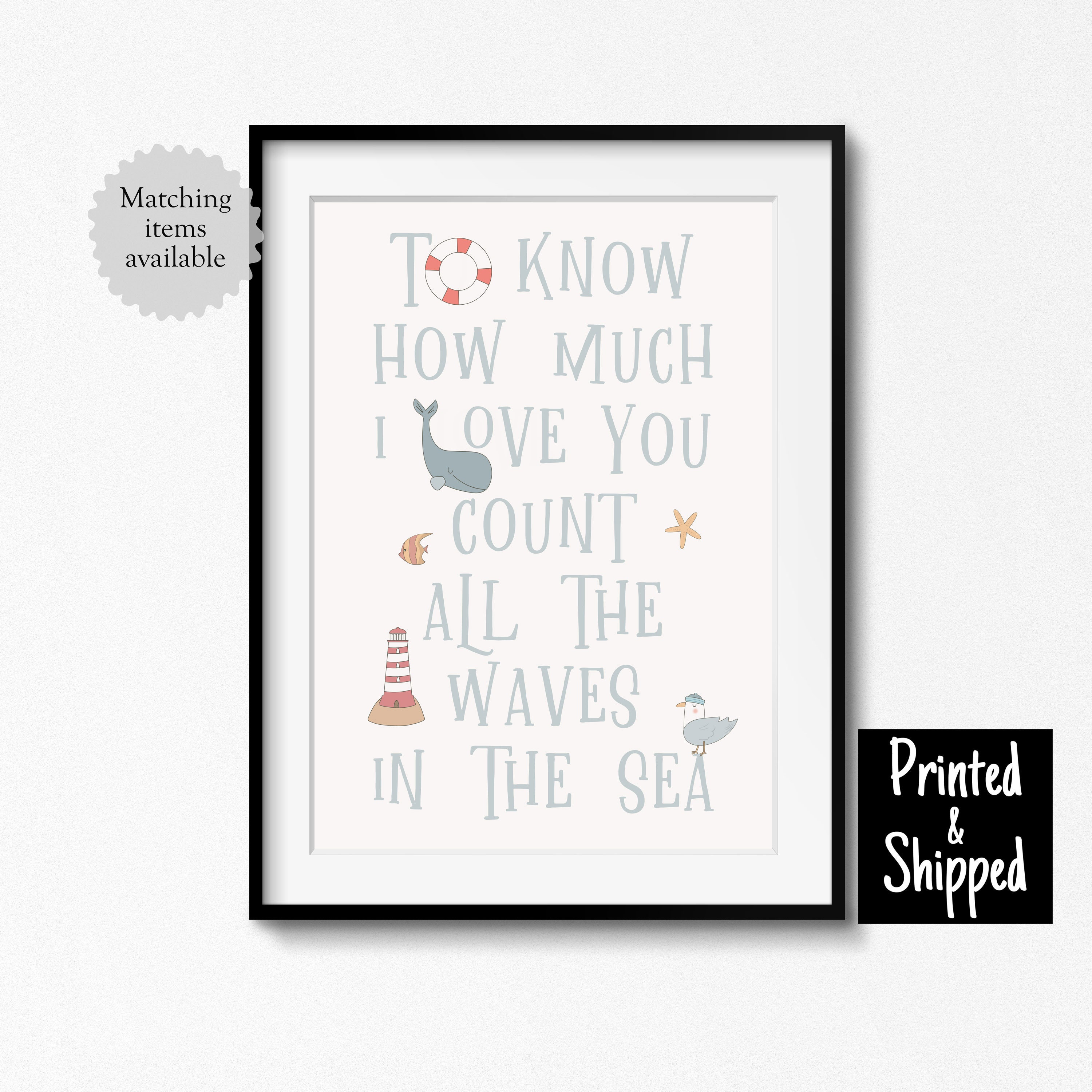 To Know How Much I Love You Count All the Waves in the Sea | Etsy