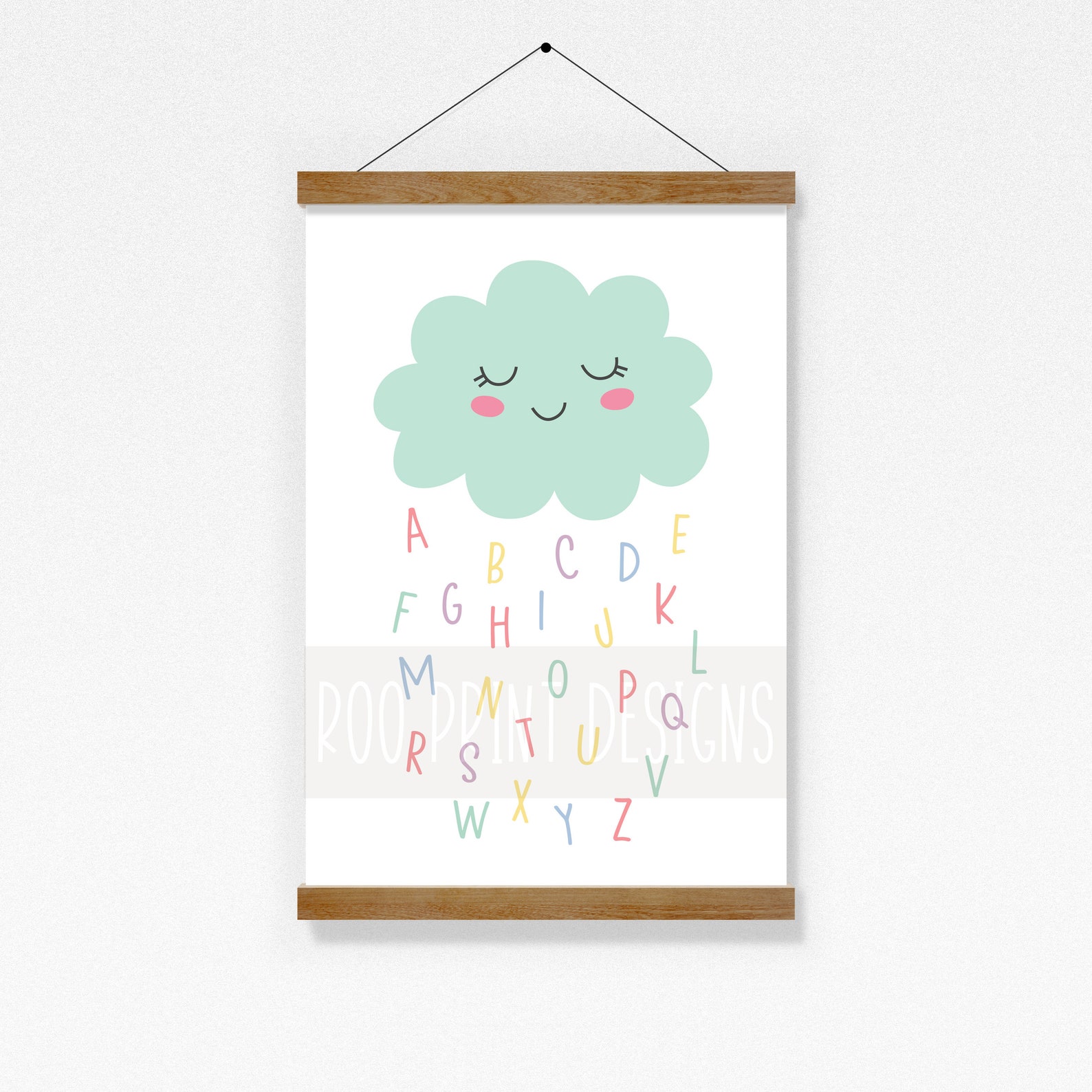 Cloud Alphabet Print Cute Weather Rainbow Raincloud ABC Boy - Etsy UK