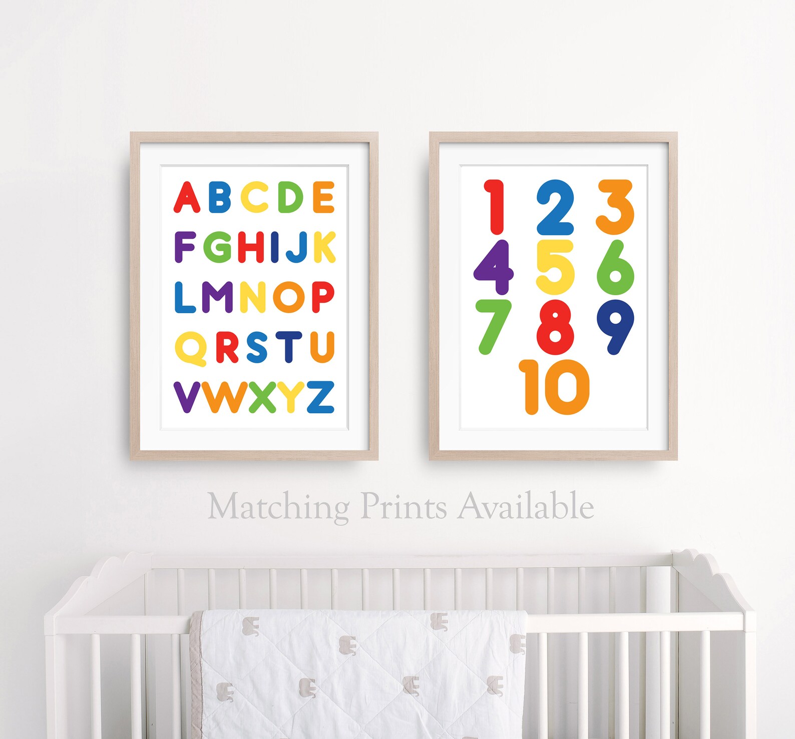 Rainbow Numbers Print Rainbow Nursery Wall Colourful Playroom - Etsy