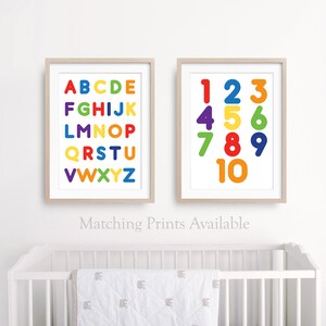 Rainbow Numbers Print Rainbow Nursery Wall Colourful Playroom Toddler ...