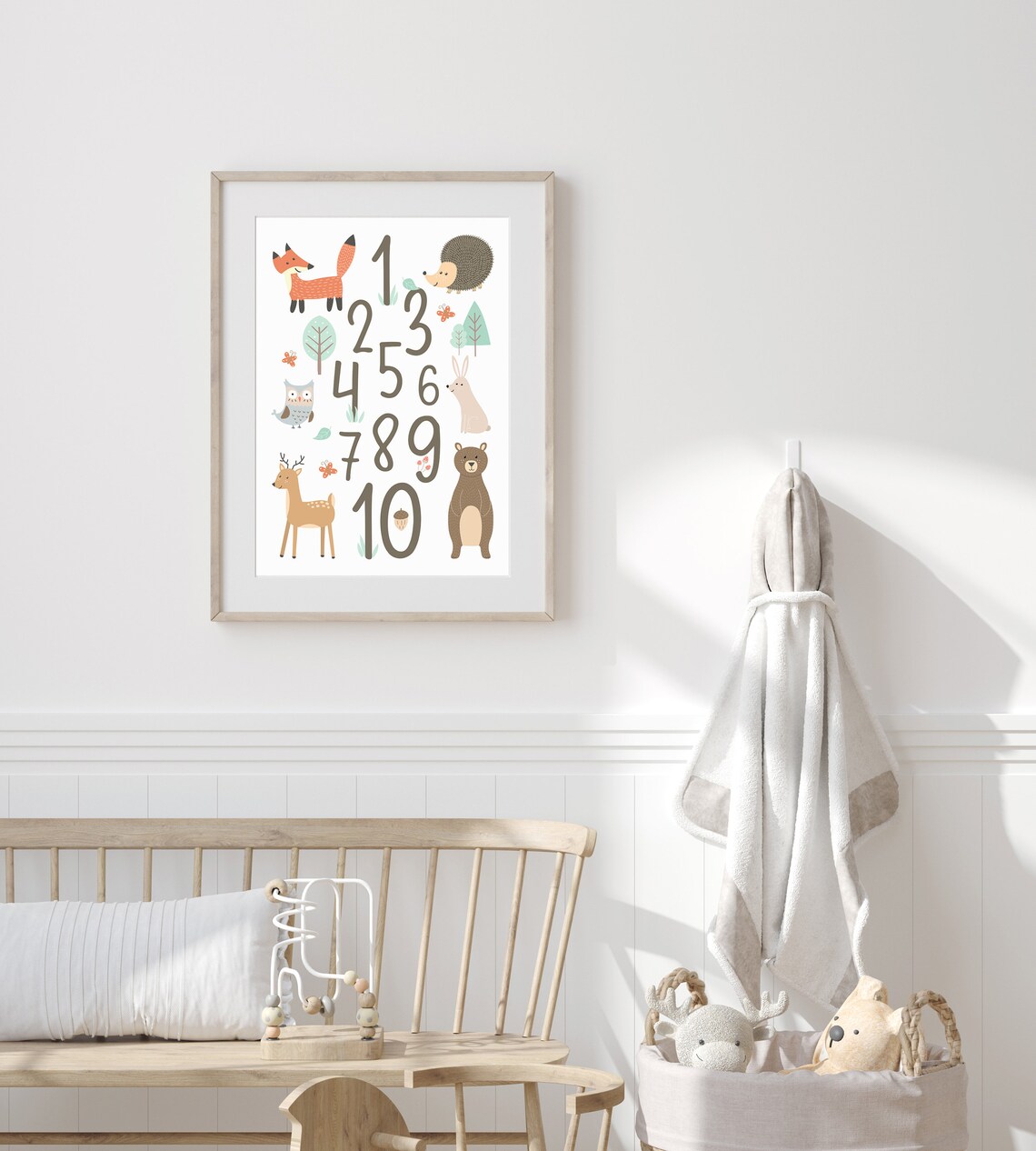 Woodland Numbers Print Forest Animal Number Wall Art Boy Girl Nursery ...