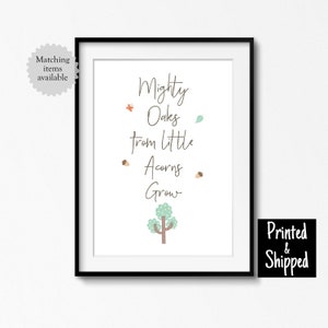Mighty Oaks From Little Acorns Grow Art Print Inspirational Nursery ...