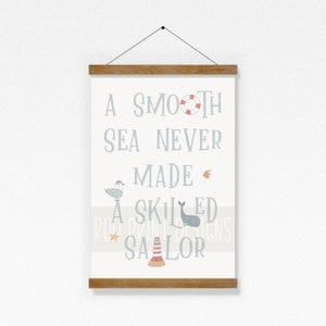 A Smooth Sea Never Made a Skilled Sailor Print Cute Nautical Proverb ...