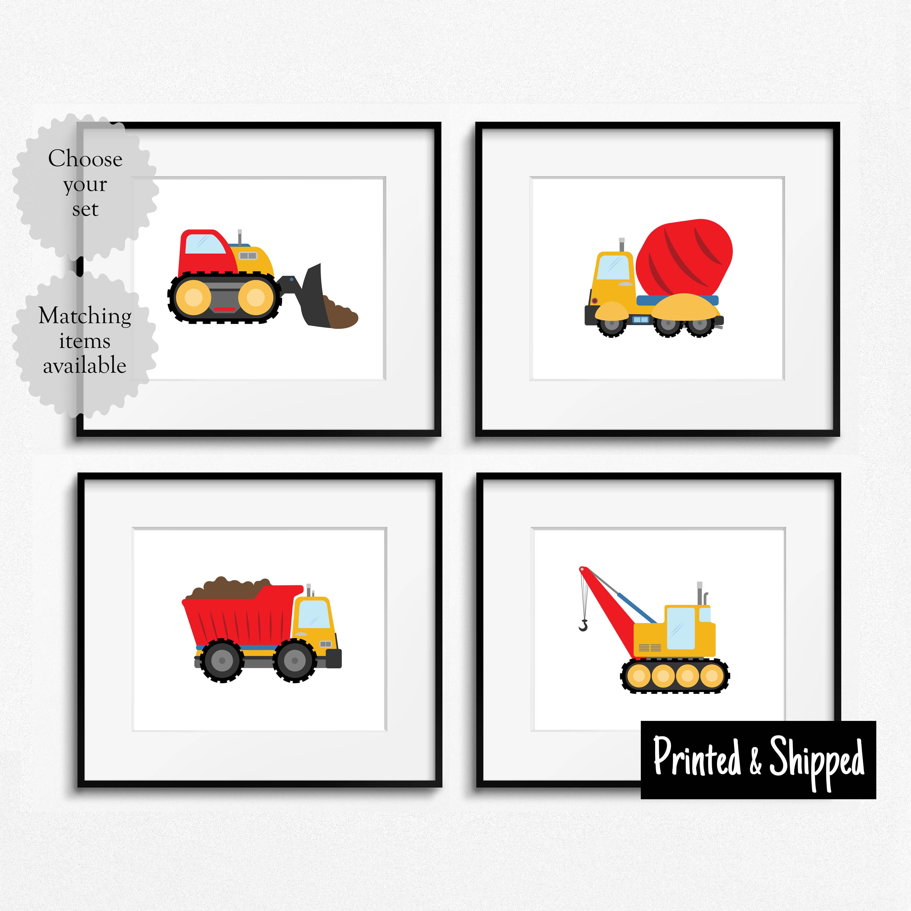 Construction Print Set Cute Building Nursery Wall Art Prints - Etsy UK