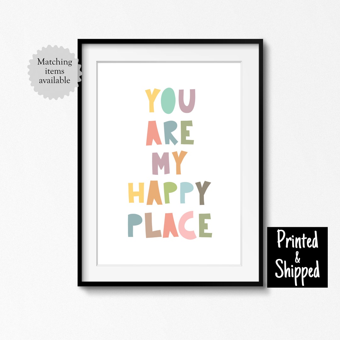You Are My Happy Place Print Nursery Word Art Decor Playroom Words ...