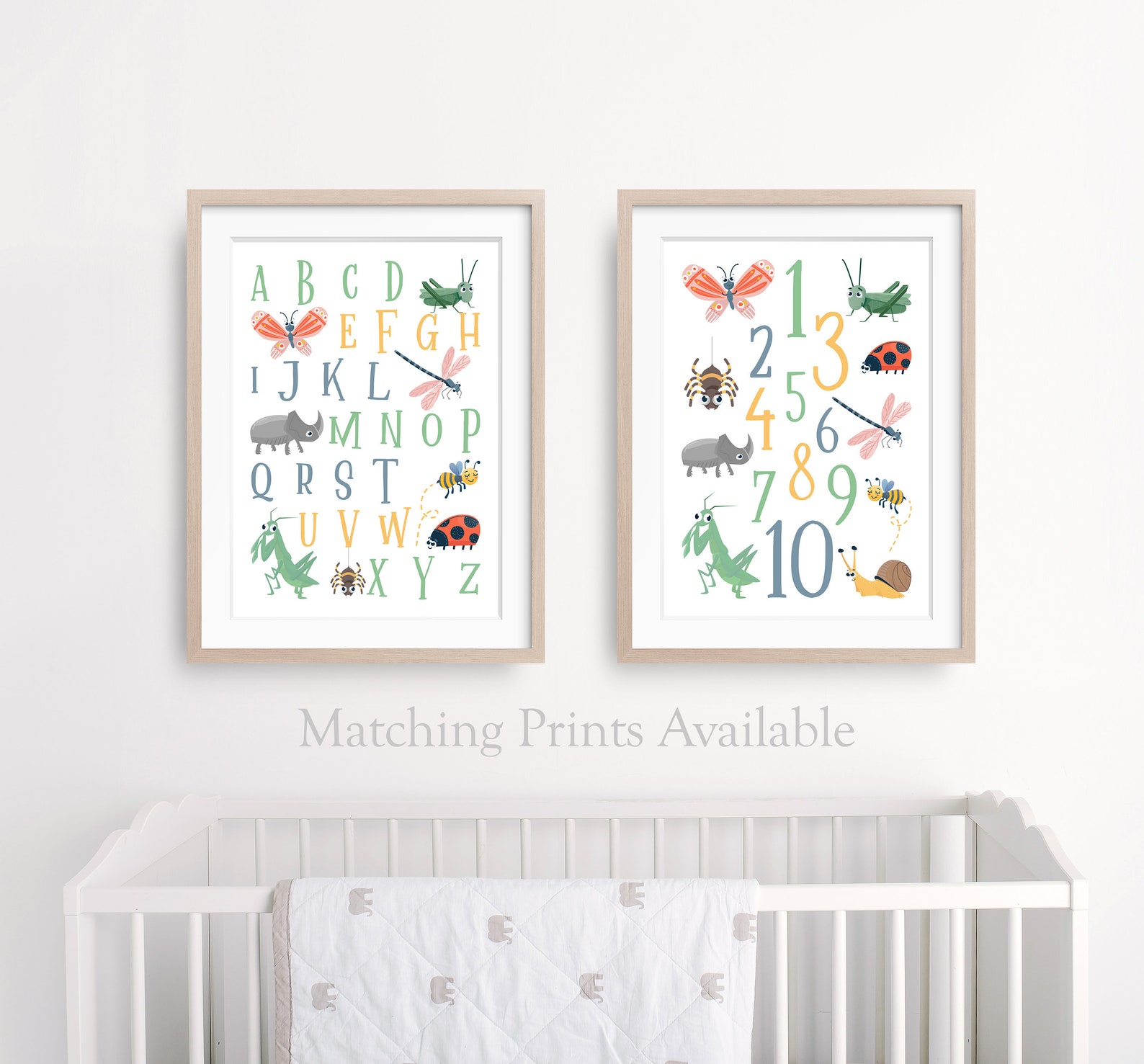 Cute Bug Insect Numbers Print Toddler Counting Wall Art | Etsy
