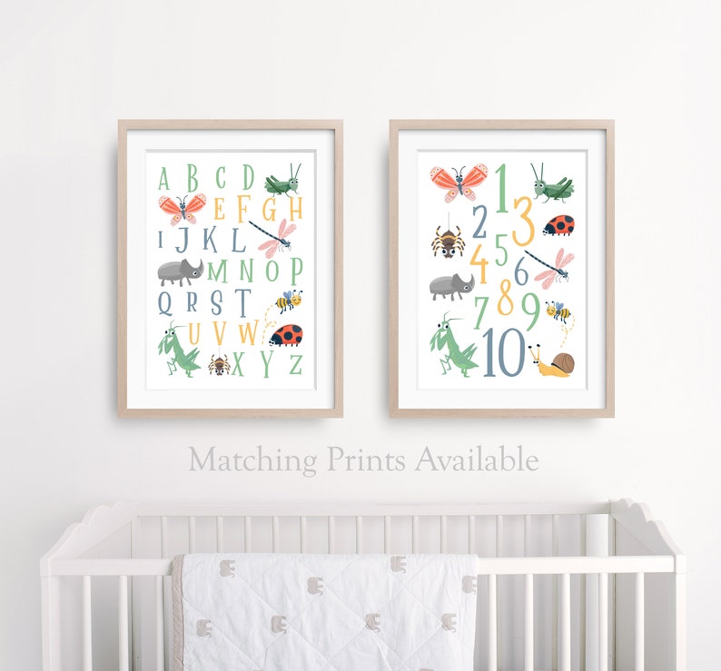 Cute Bug Insect Numbers Print Toddler Counting Wall Art | Etsy