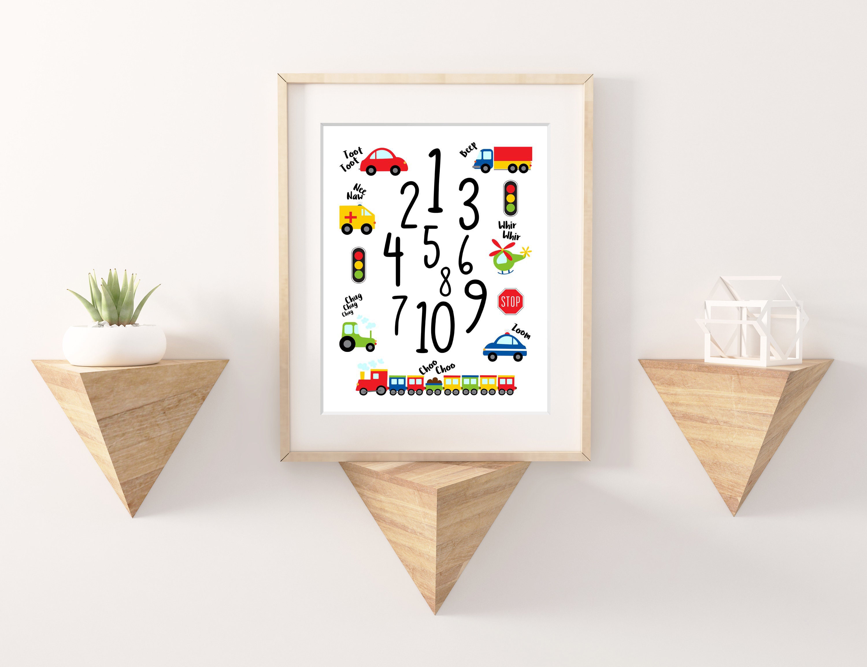 Transport Numbers Print Counting Transportation Nursery Wall | Etsy
