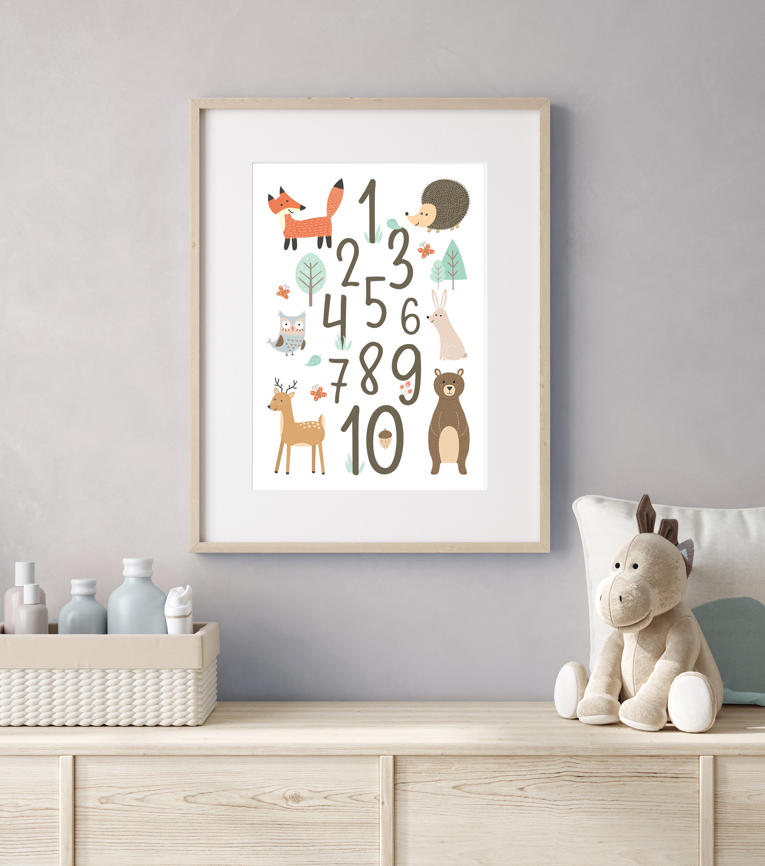 Woodland Numbers Print Forest Animal Number Wall Art Boy Girl - Etsy UK