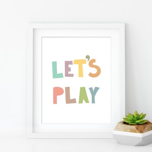 Let's Play Print Playroom Word Art Colourful Toddlers Boys Girls Kids ...