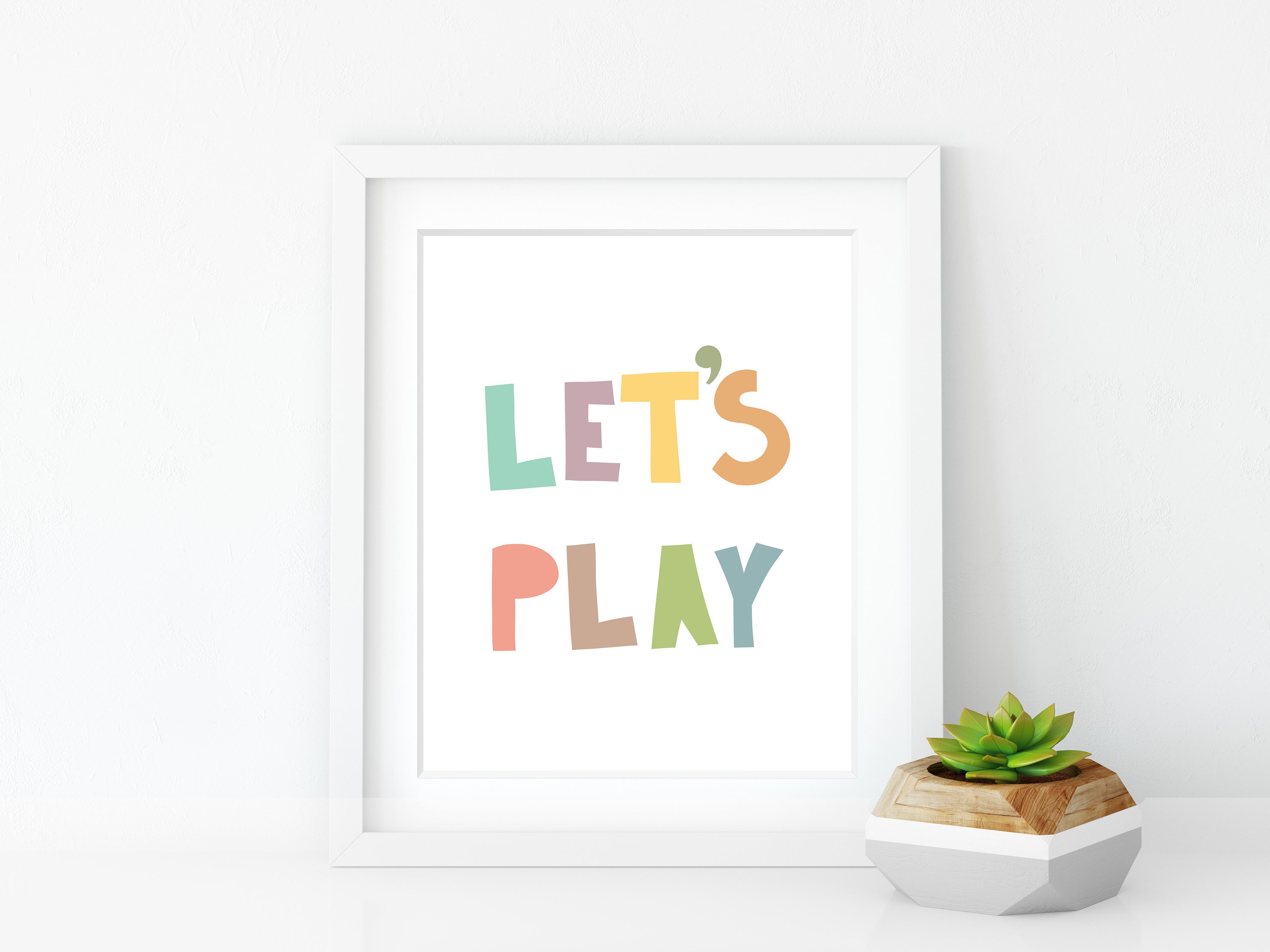 Let's Play Print Playroom Word Art Colourful Toddlers Boys Girls Kids ...