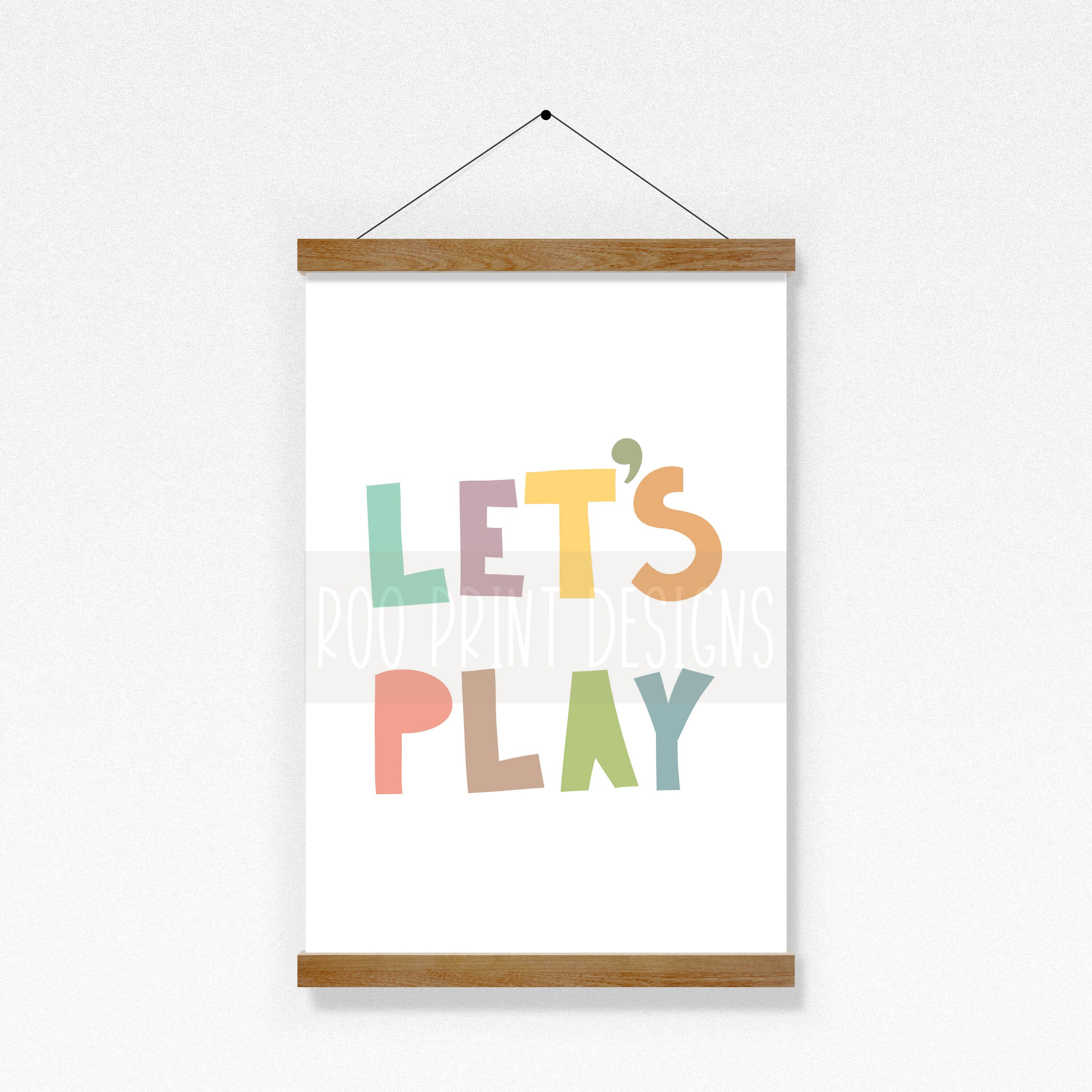 Let's Play Print Playroom Word Art Colourful Toddlers Boys Girls Kids ...