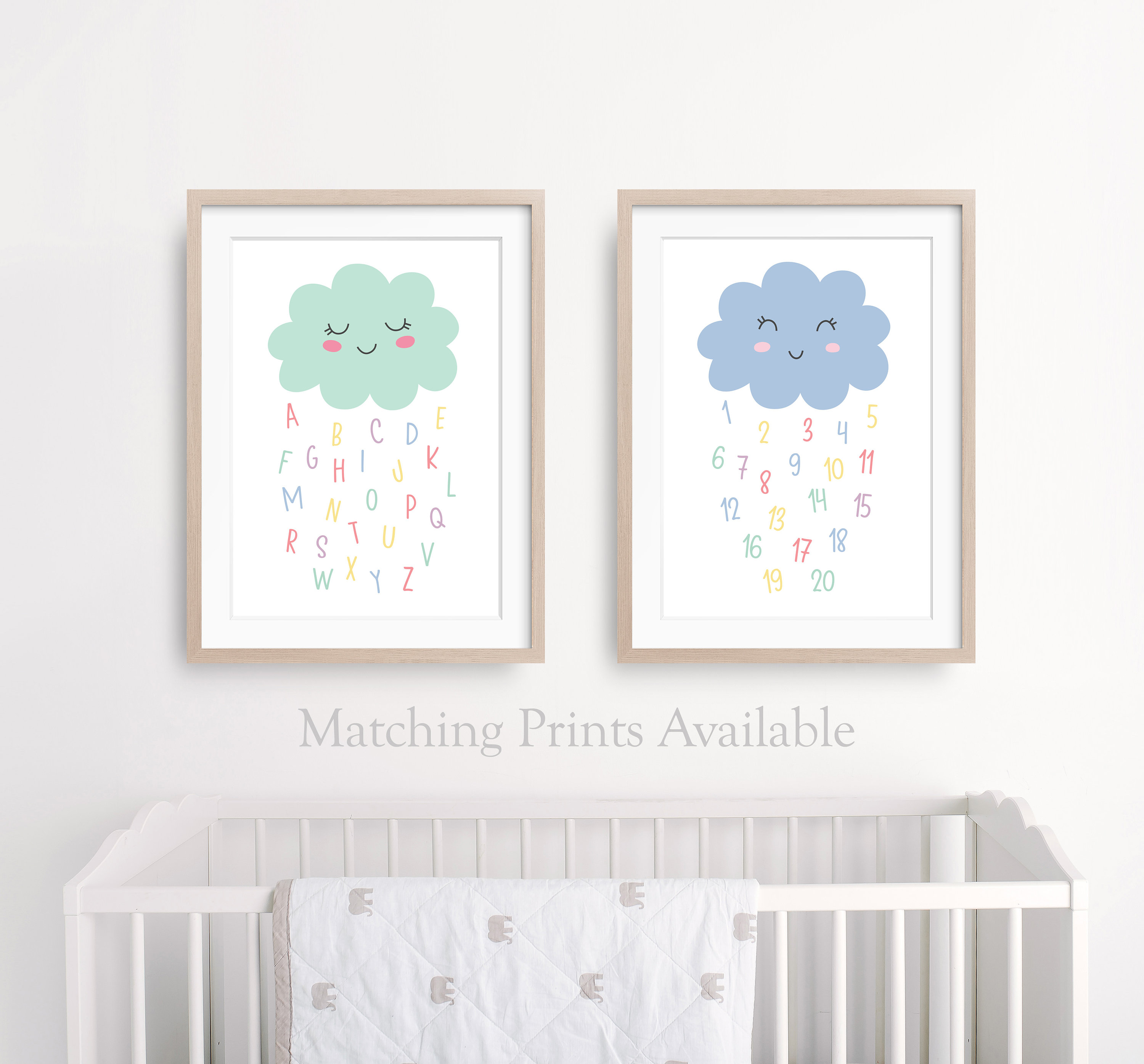 Cloud Alphabet Print Cute Weather Rainbow Raincloud ABC Boy - Etsy UK