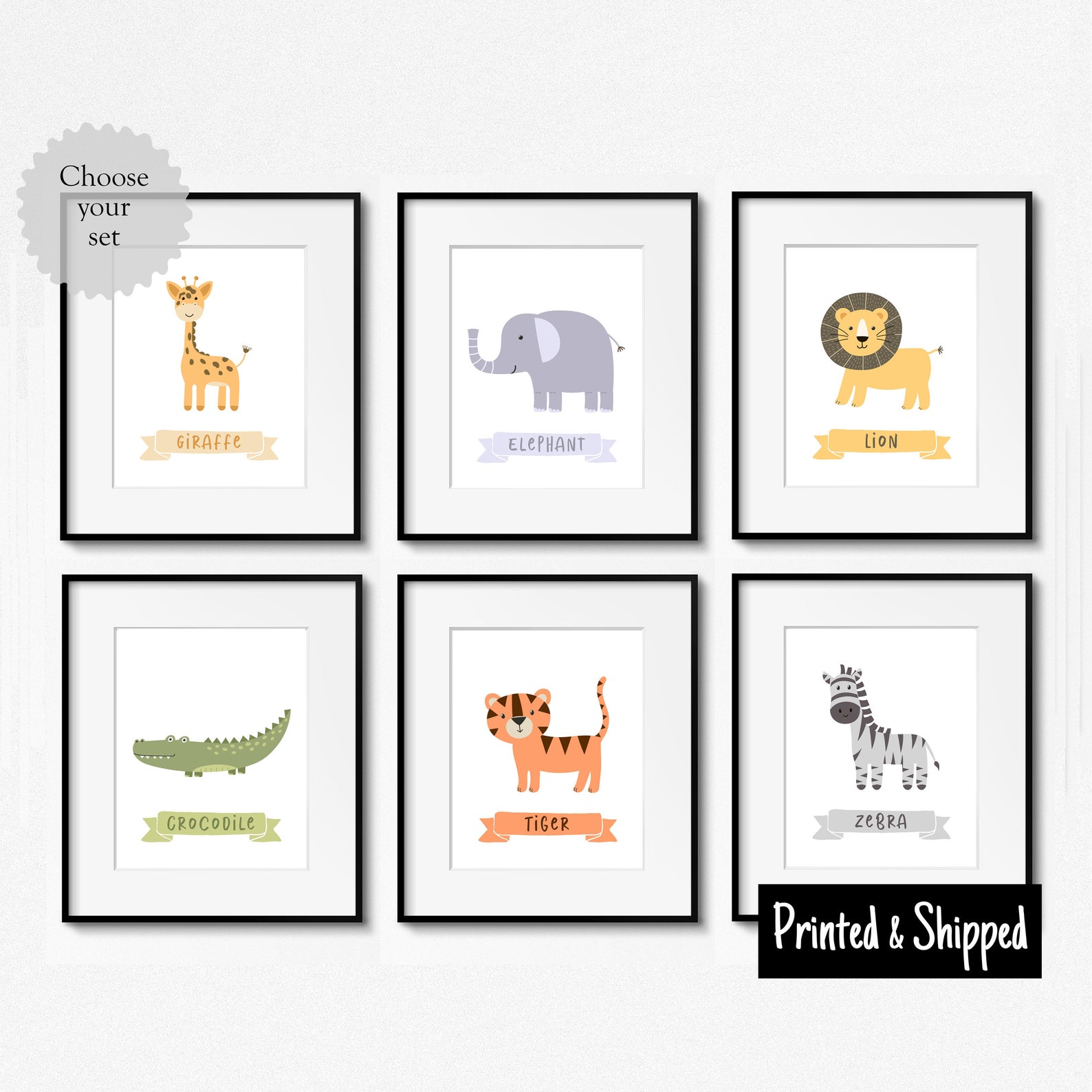 Safari Animal Print Set Cute Kids Toddler Childrens Childs - Etsy