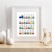 Train Numbers Print Cute Nursery Wall Art Decor Boys Kids Toddler ...