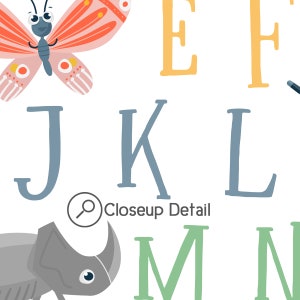 Cute Bug Insect Alphabet Print Toddler Wall Art Nursery Poster Green ...