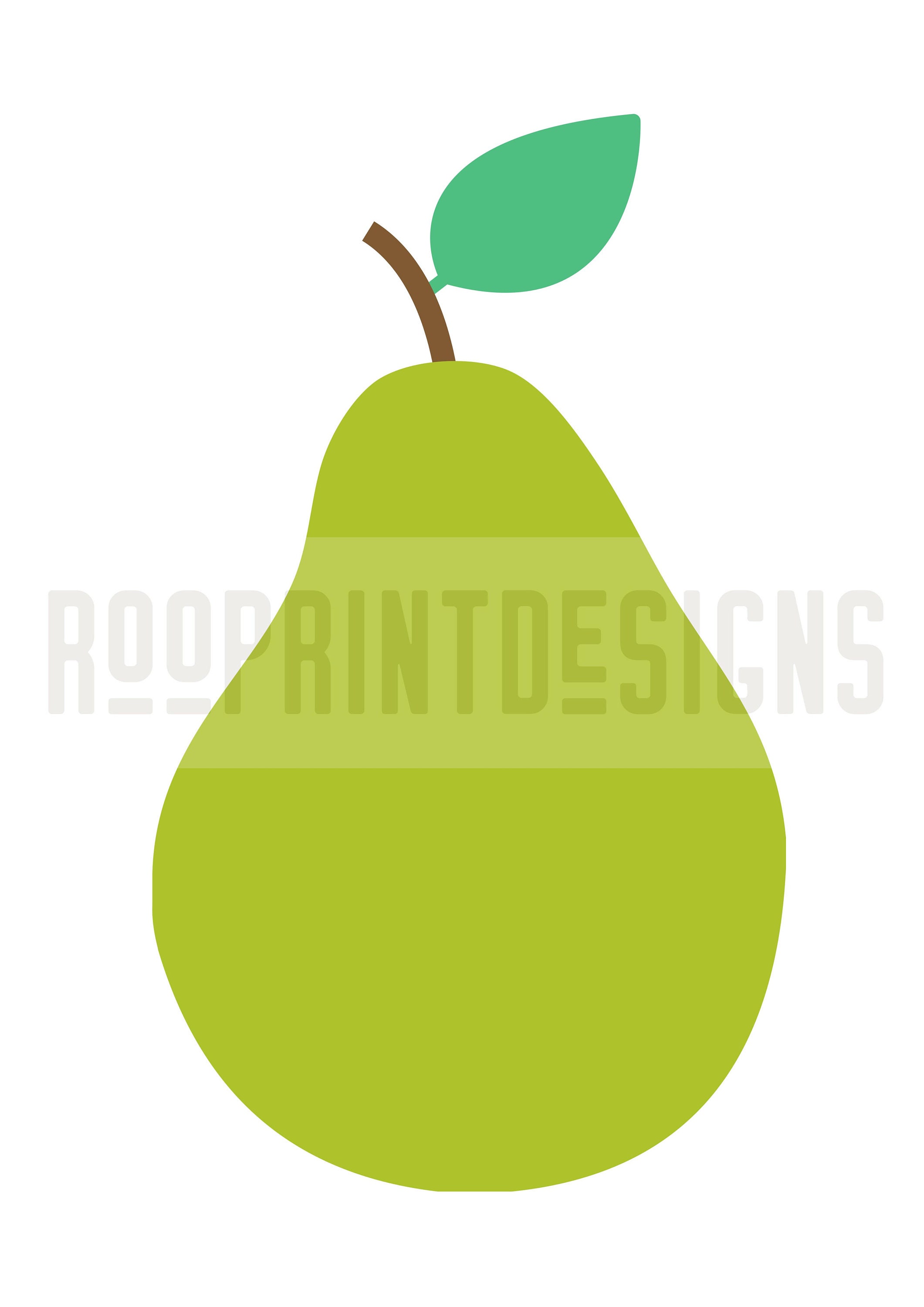 Big Green Pear Print Modern Bright Fruit Nursery Wall Art Decor Baby ...