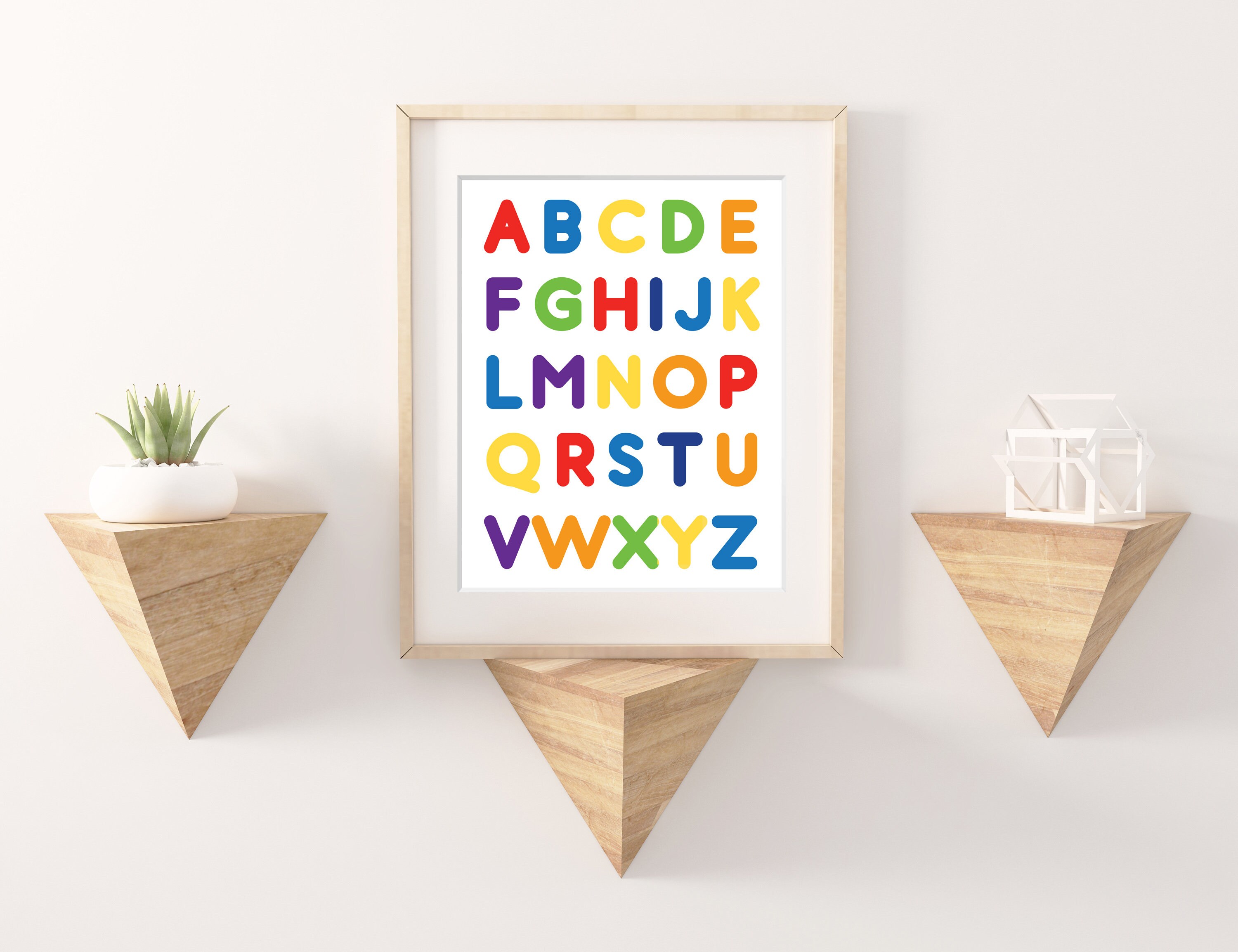 Rainbow Alphabet Print Rainbow Nursery Wall Art Colourful Poster ...