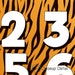 Tiger Number Print Kids Childrens Playroom Orange Wall Art Counting ...
