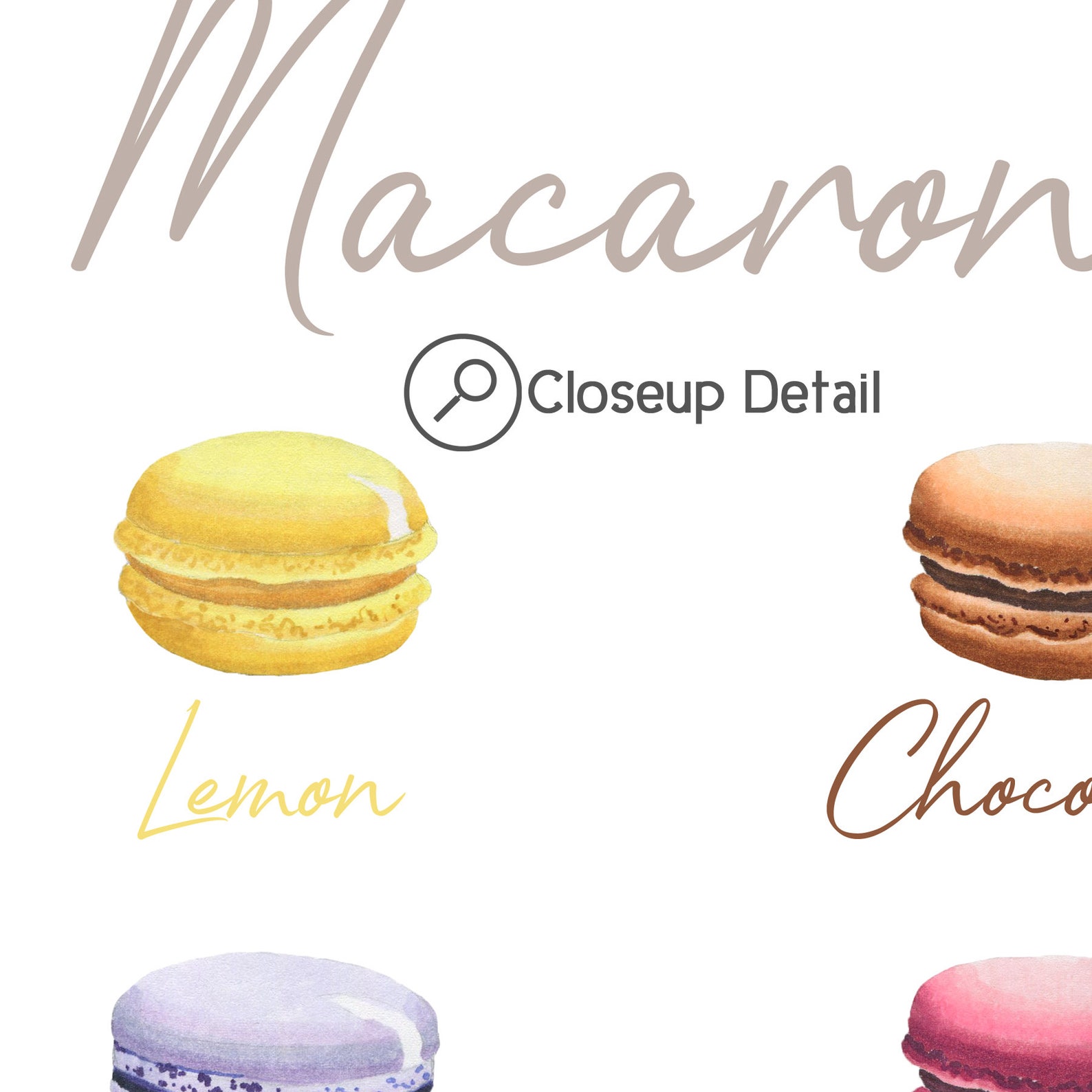 Macaron Art Print Cake Pastry Baking Flavours Flavors Nursery - Etsy UK