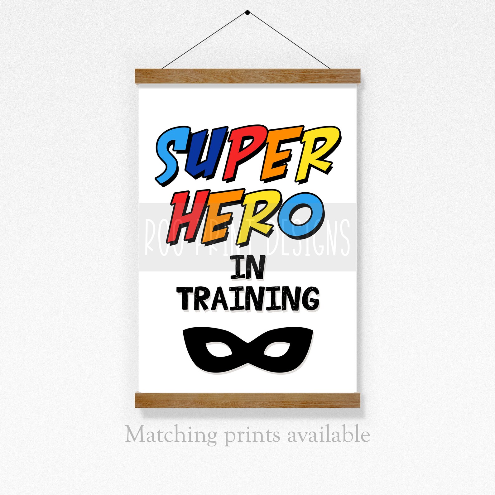 Superhero Rules Print Positive Kids Wall Art Inspirational Boys Girls ...