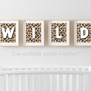 Personalised Leopard Print Letter Poster Animal Jungle Themed Nursery ...