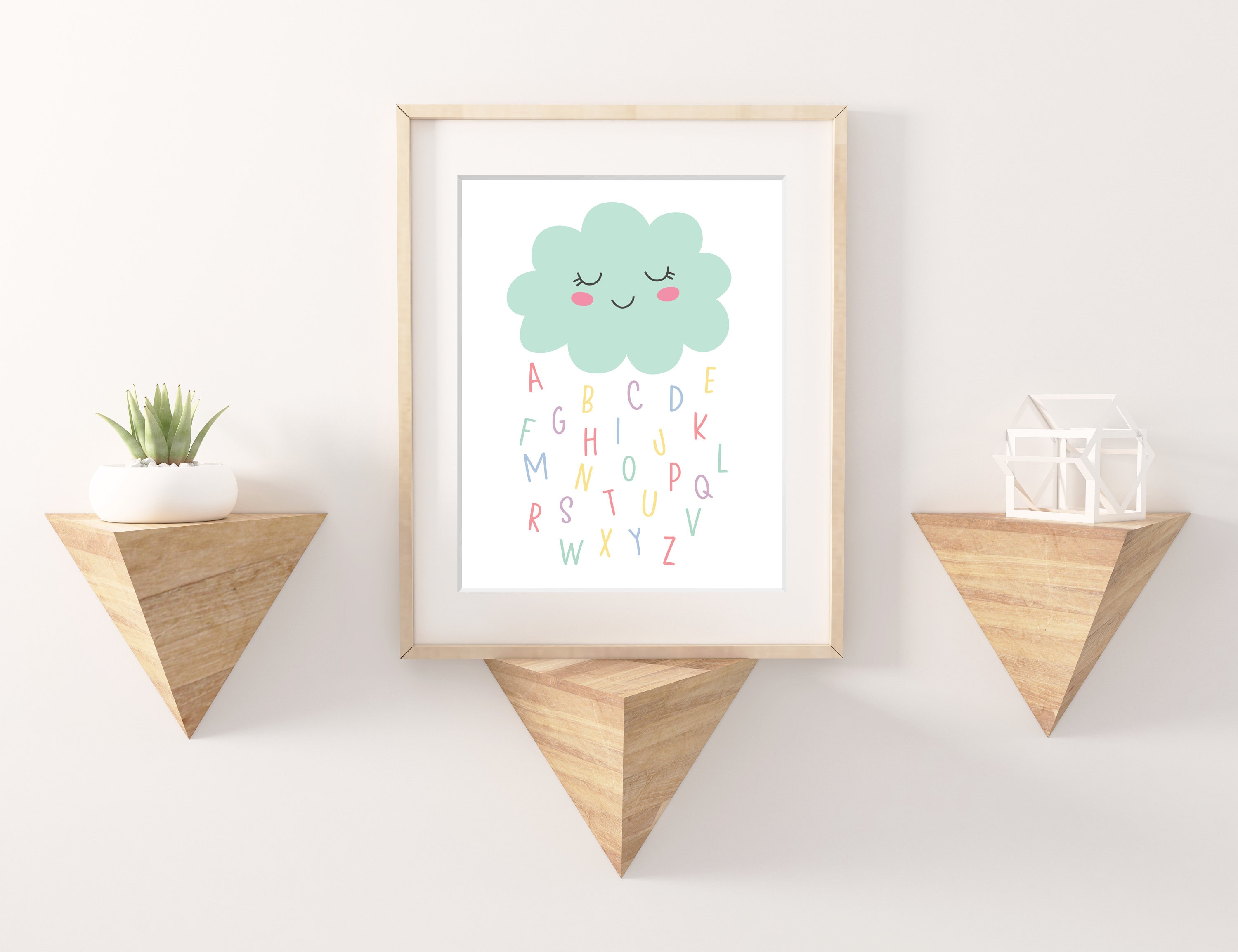 Cloud Alphabet Print Cute Weather Rainbow Raincloud ABC Boy - Etsy UK