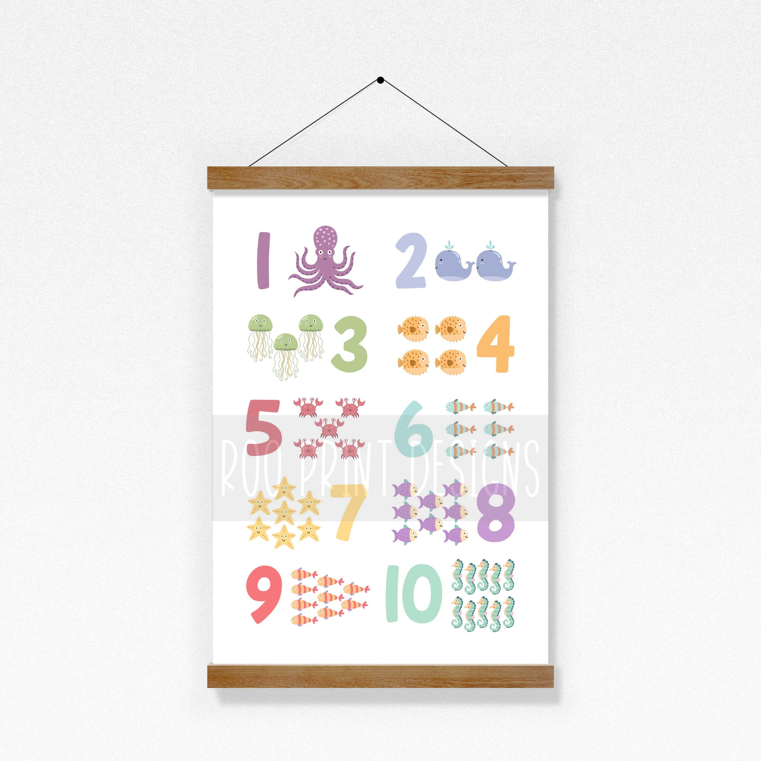 Ocean Animal Numbers Print Counting Sea Fun Print Kids Toddler - Etsy UK