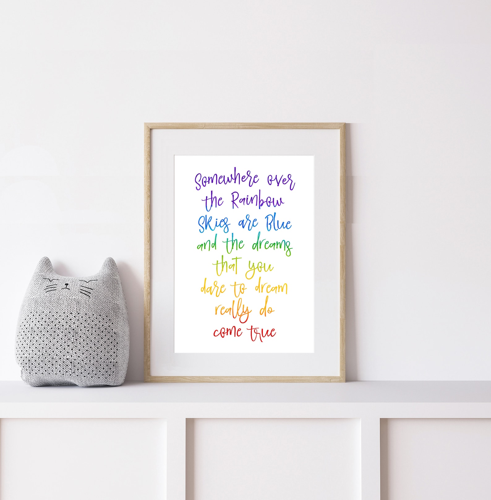 Somewhere Over the Rainbow Art Print Baby Gift Pretty Nursery Decor ...