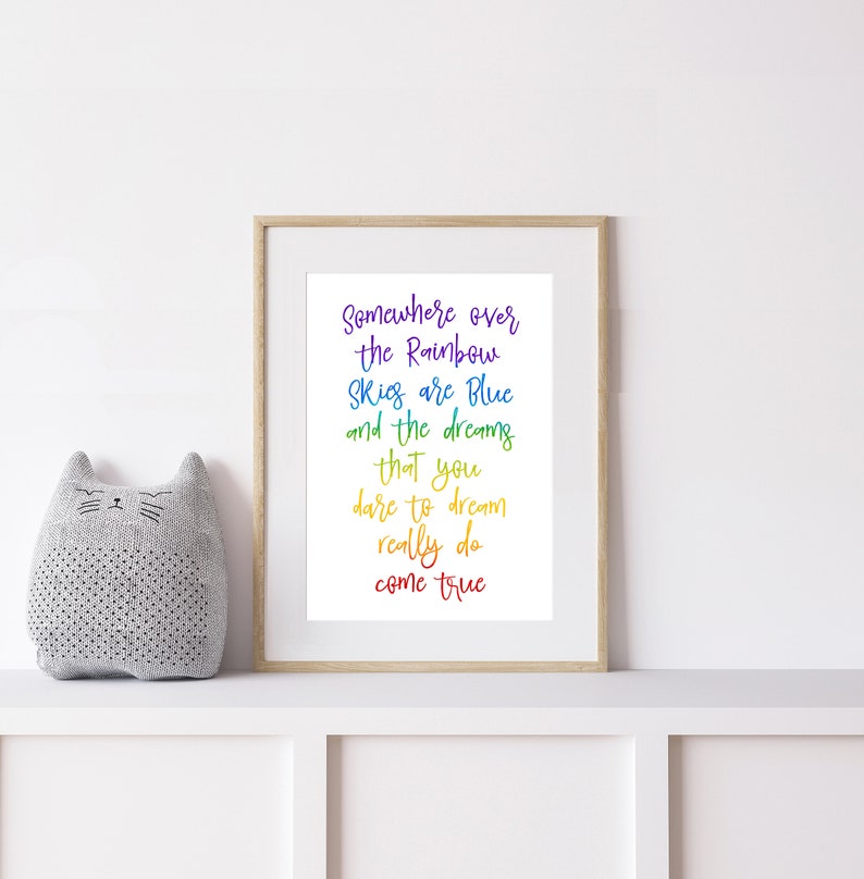 Somewhere Over the Rainbow Art Print Baby Gift Pretty Nursery | Etsy
