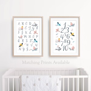 Bird Numbers Art Print Scandi Style Scandinavian Nursery Wall Art Decor ...