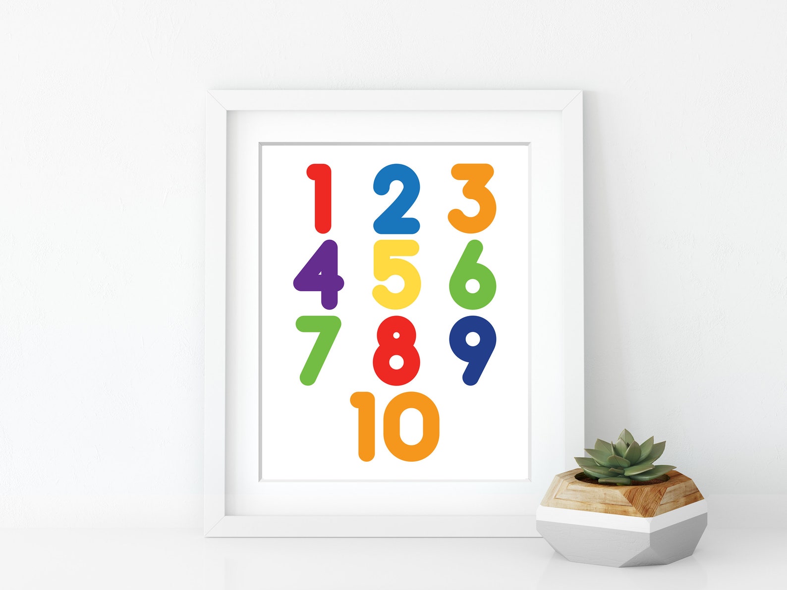 Rainbow Numbers Print Rainbow Nursery Wall Colourful Playroom - Etsy